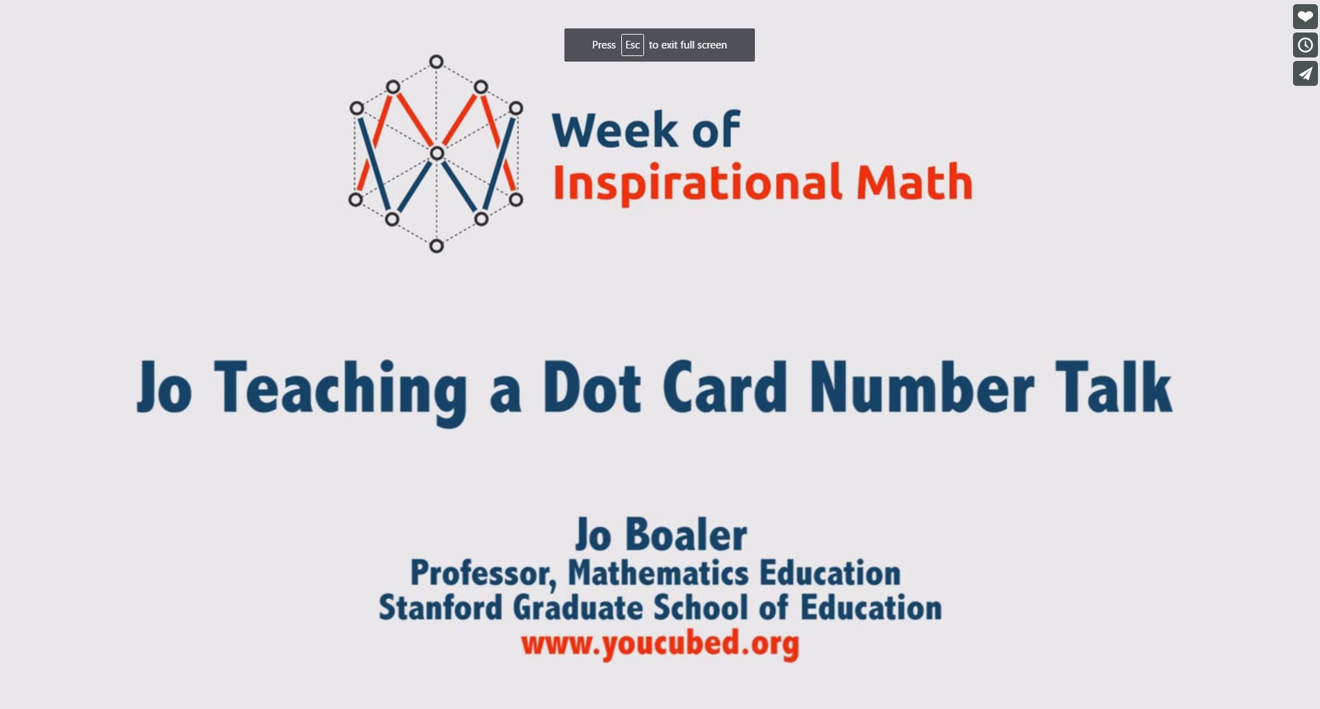 Jo Teaching a Visual Dot Card Number Talk - YouCubed